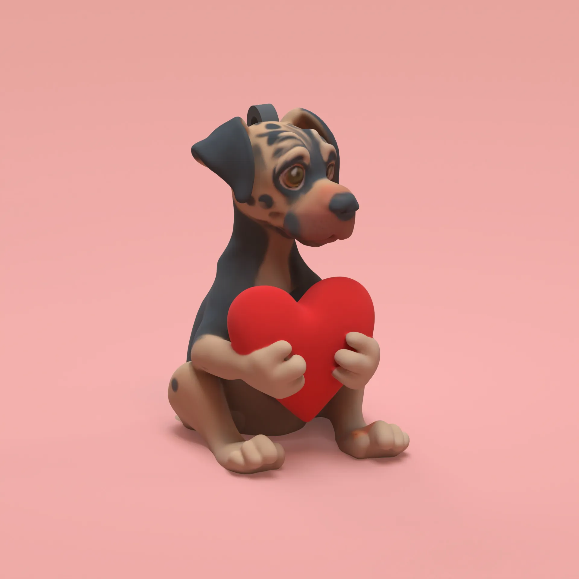 Other STL Download - cute Great Dane valentine heart Keychainby ipdesignoo8