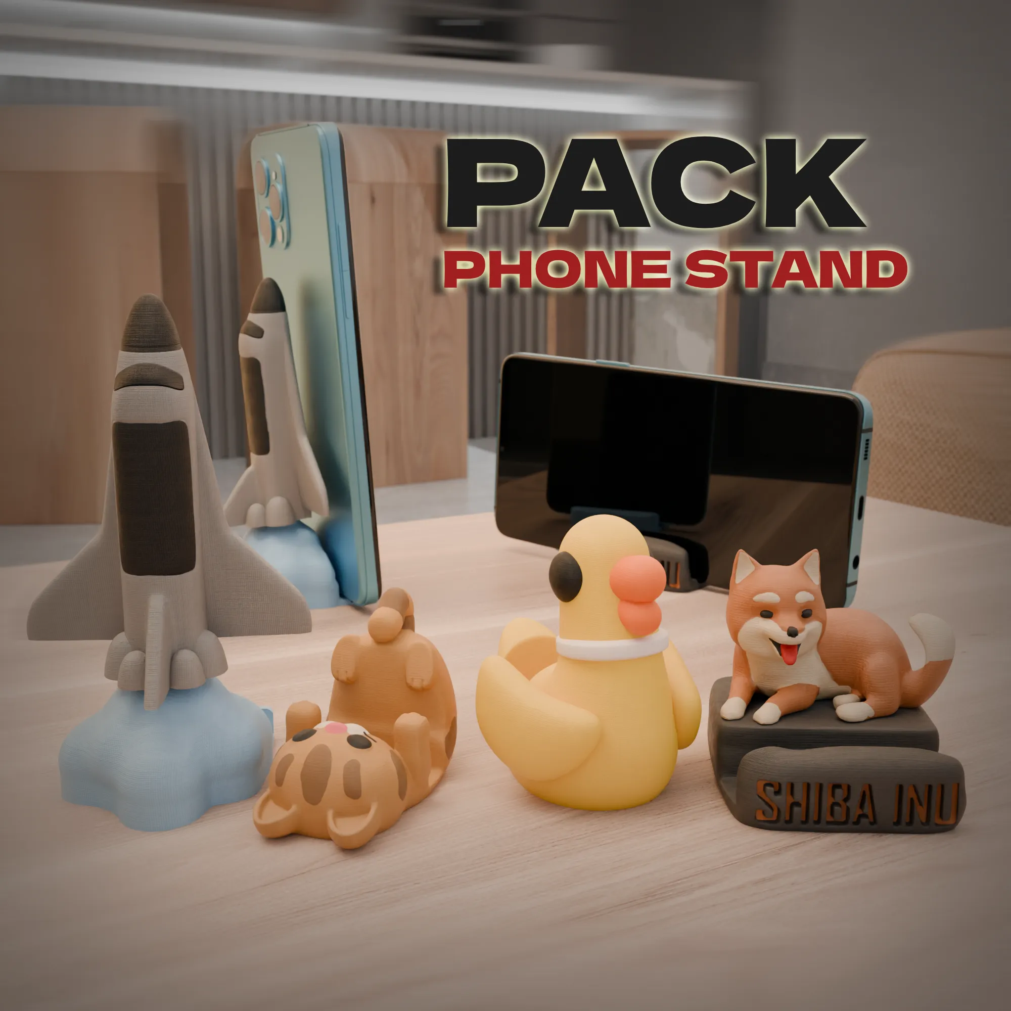 Tools & Spare Parts STL Download - PACK 4 STAND PHONE - DUCK, CAT ...