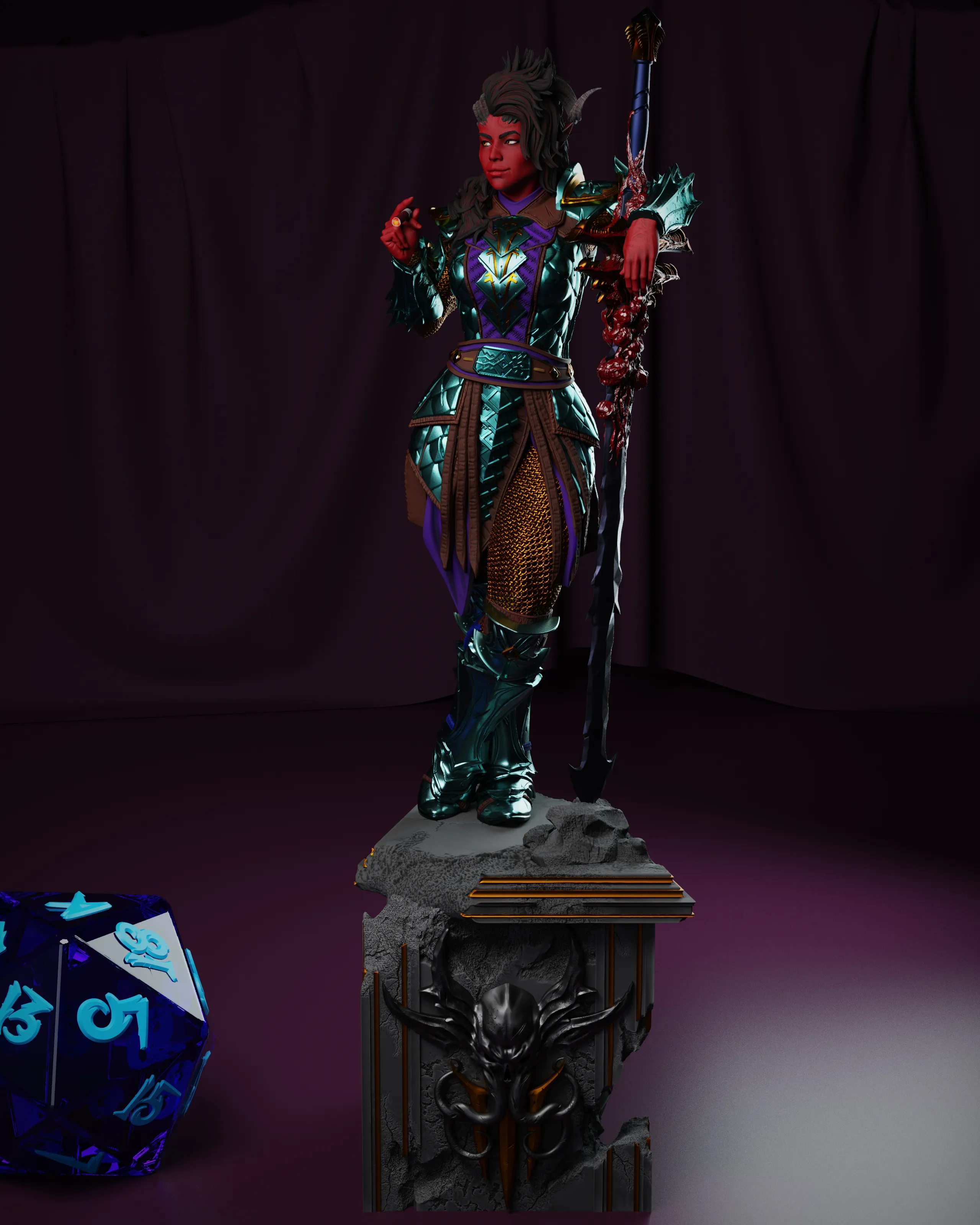 Other STL Download - Karlach BG3 - 32mm and 75mm miniby Castro 3D