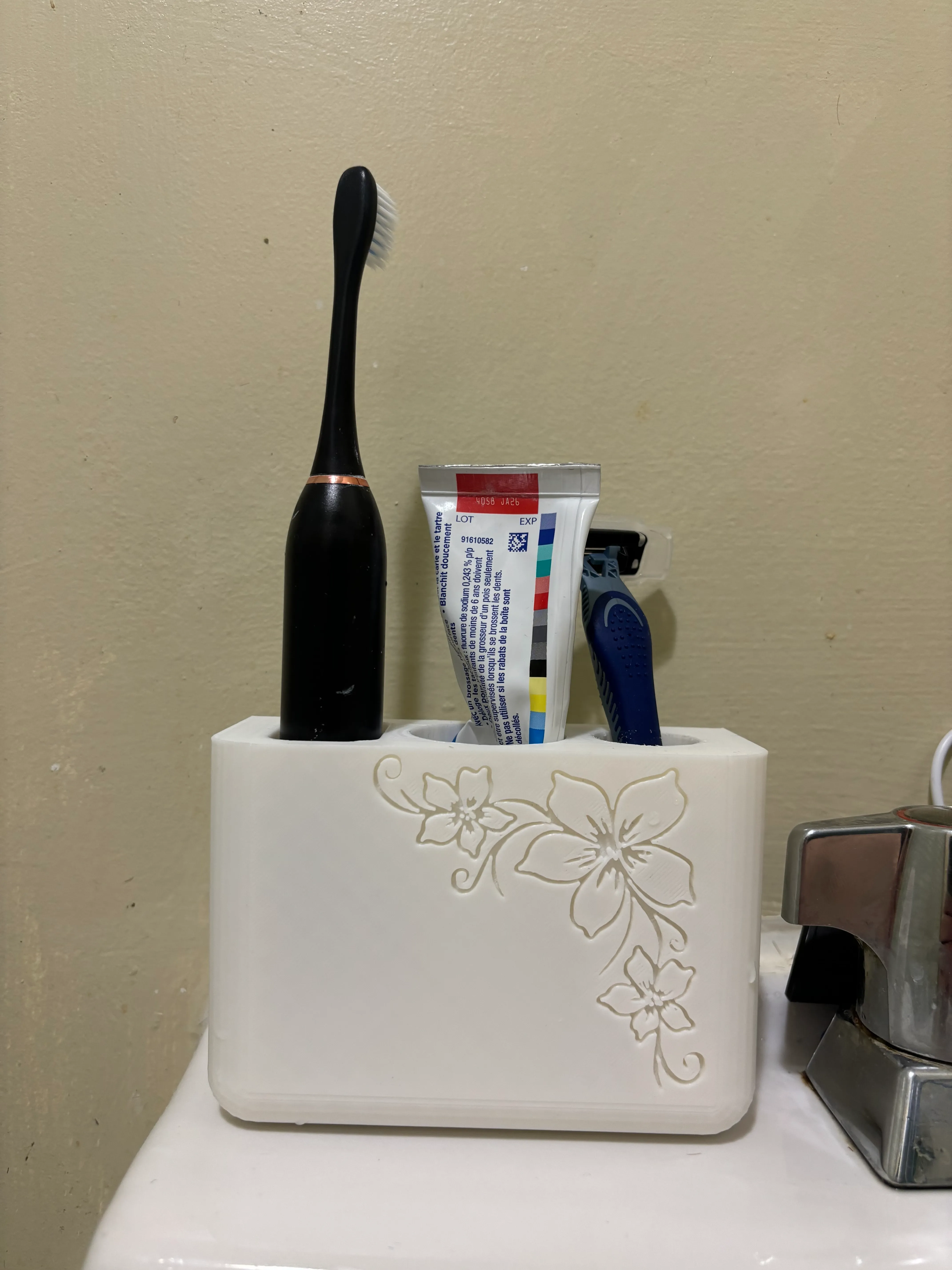 3D Printer Files | 3MF File | Floral toothbrush holder | Creality Cloud