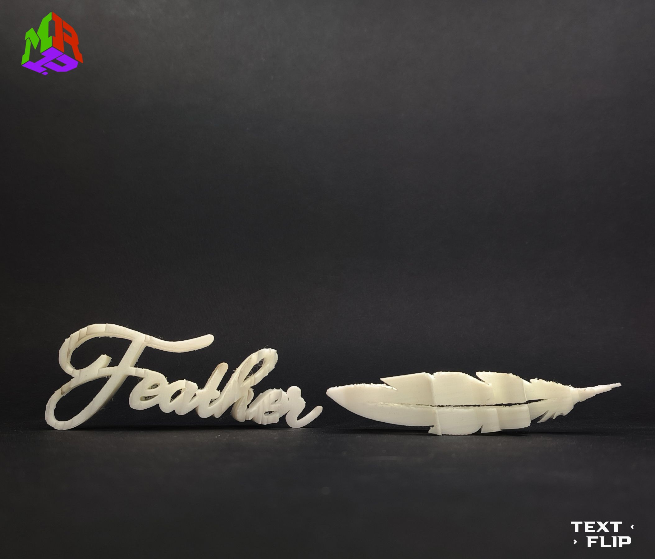 Text Flip - Feather | 3D models download | Creality Cloud