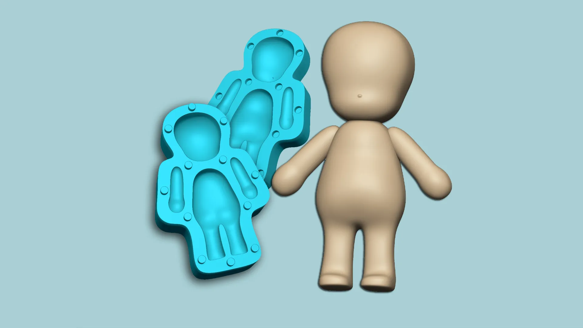 Characters & Creatures STL Download - Character Biscuit Mold A03 - Body ...