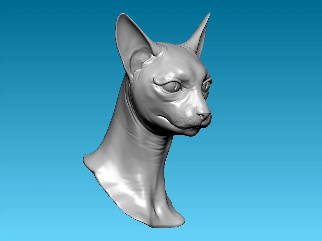 Sculptures & Artworks STL Download - Ancient cat head model - 3D ...