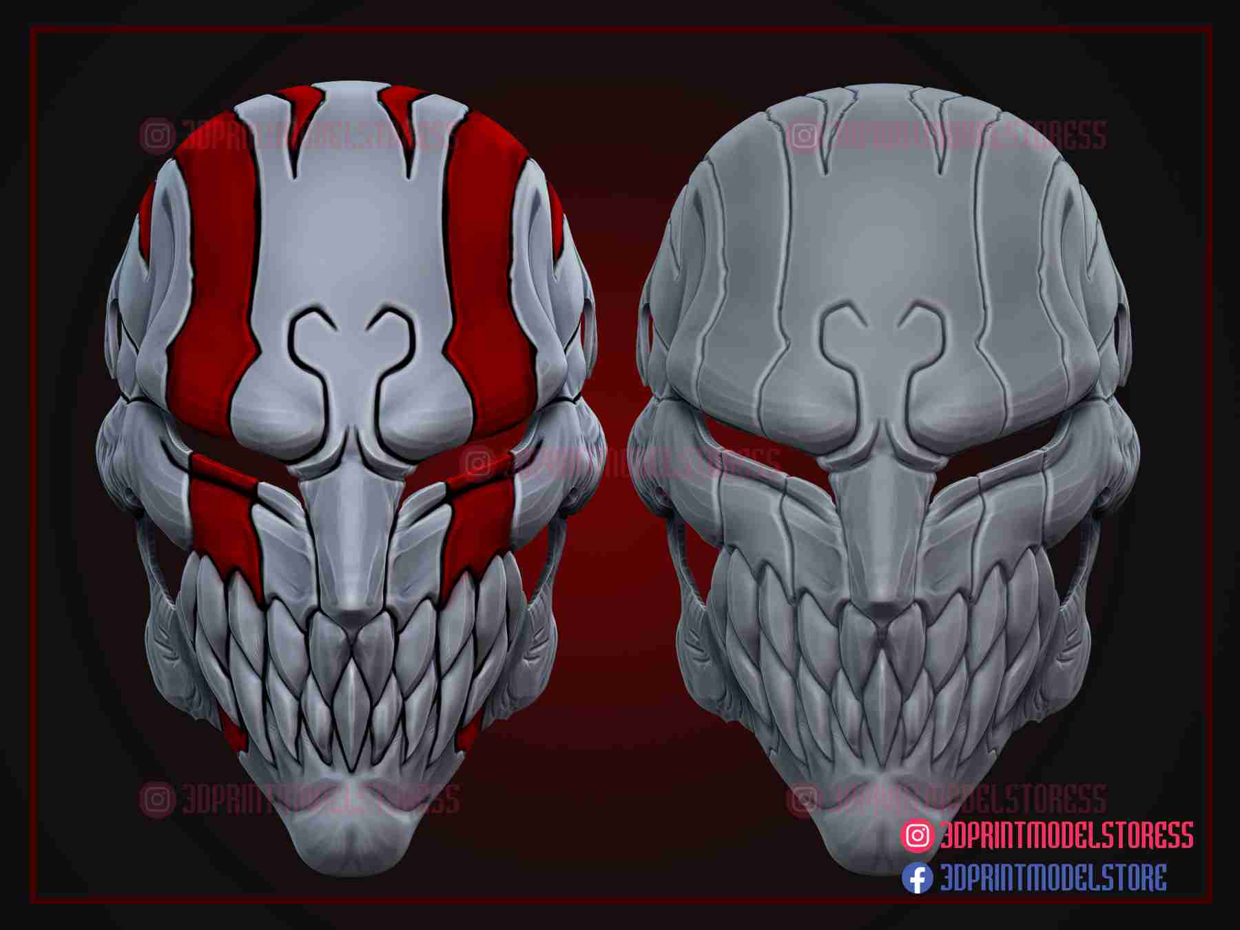 Bleach Ichigo Hollow Mask - Anime Cosplay Halloween Costume | 3D models ...