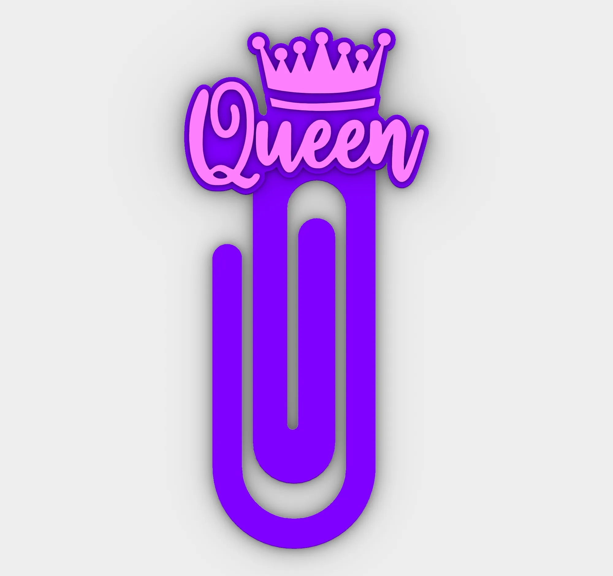 Other STL Download - Paperclip crown queen - bookmarkby TeoRk