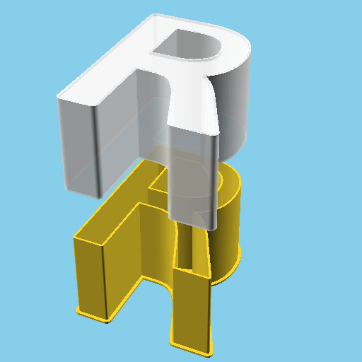 LATIN CAPITAL LETTER R, nestable box (v1) | 3D models download ...
