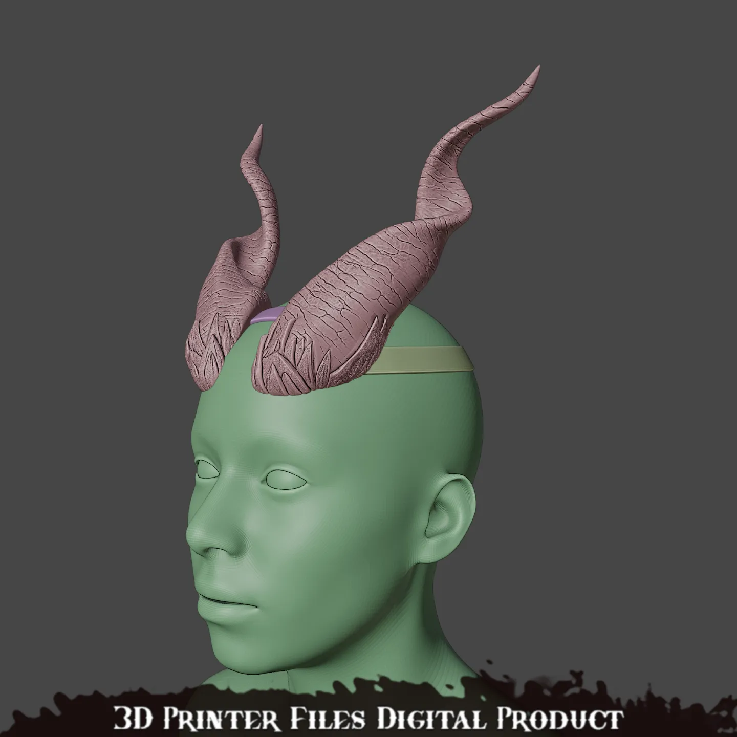 Cosplay STL Descarga - Tiefling Minotaurus Spirals Cosplay Horns ...