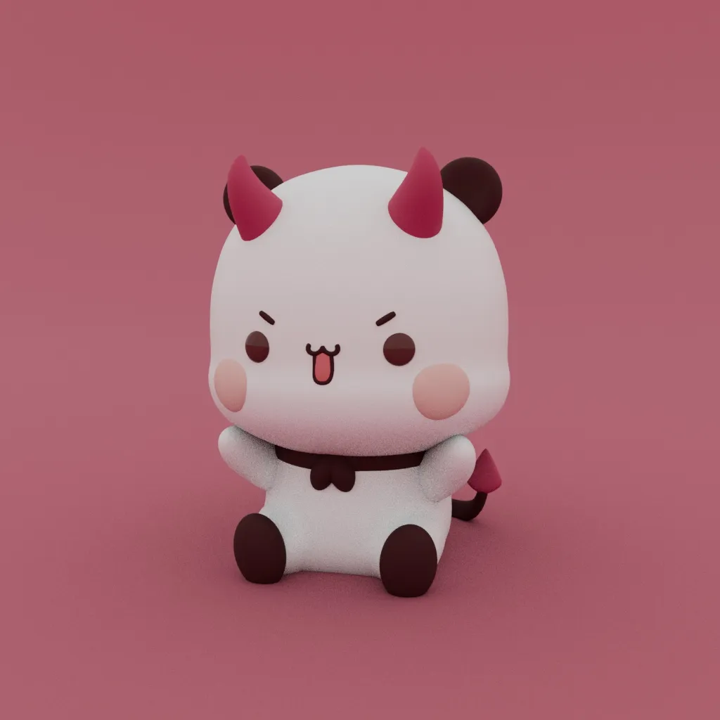 Characters & Creatures STL Download - Kawaii Panda ( Demon )by ...
