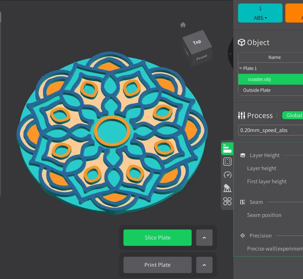 3D Printer Files | 3MF File | Coaster Mandala | Creality Cloud