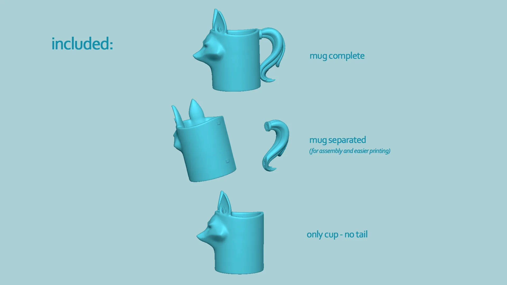 Other STL Download - Fox Mug A03 - Furry Anime Animal Creative Cupby ...