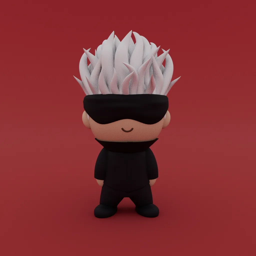 Characters & Creatures STL Download - Cute Little Satoru Gojo ( Jujutsu ...