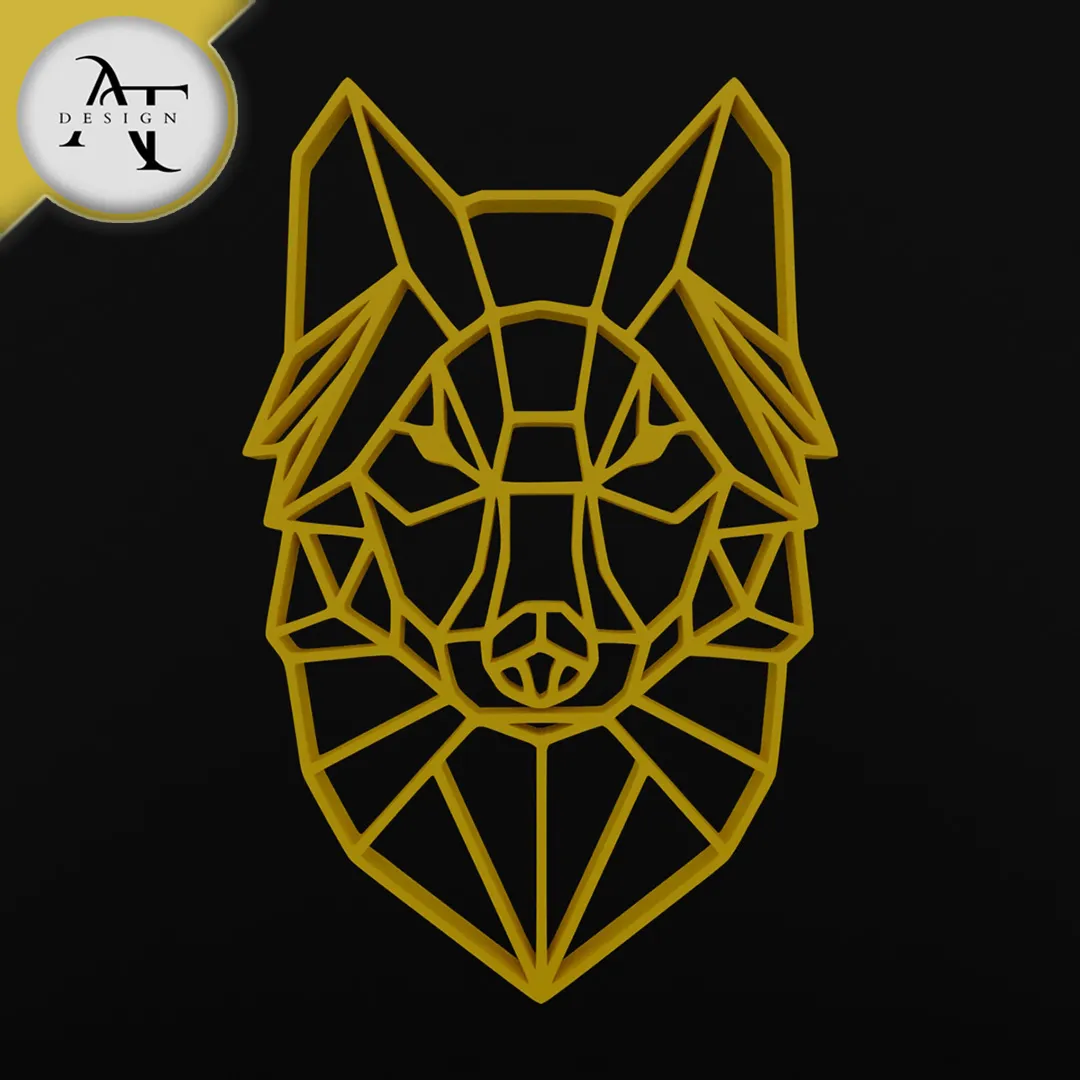 Digital Art STL Download - Wolf - Geometric - 2D Wall Art Decorby AT Design