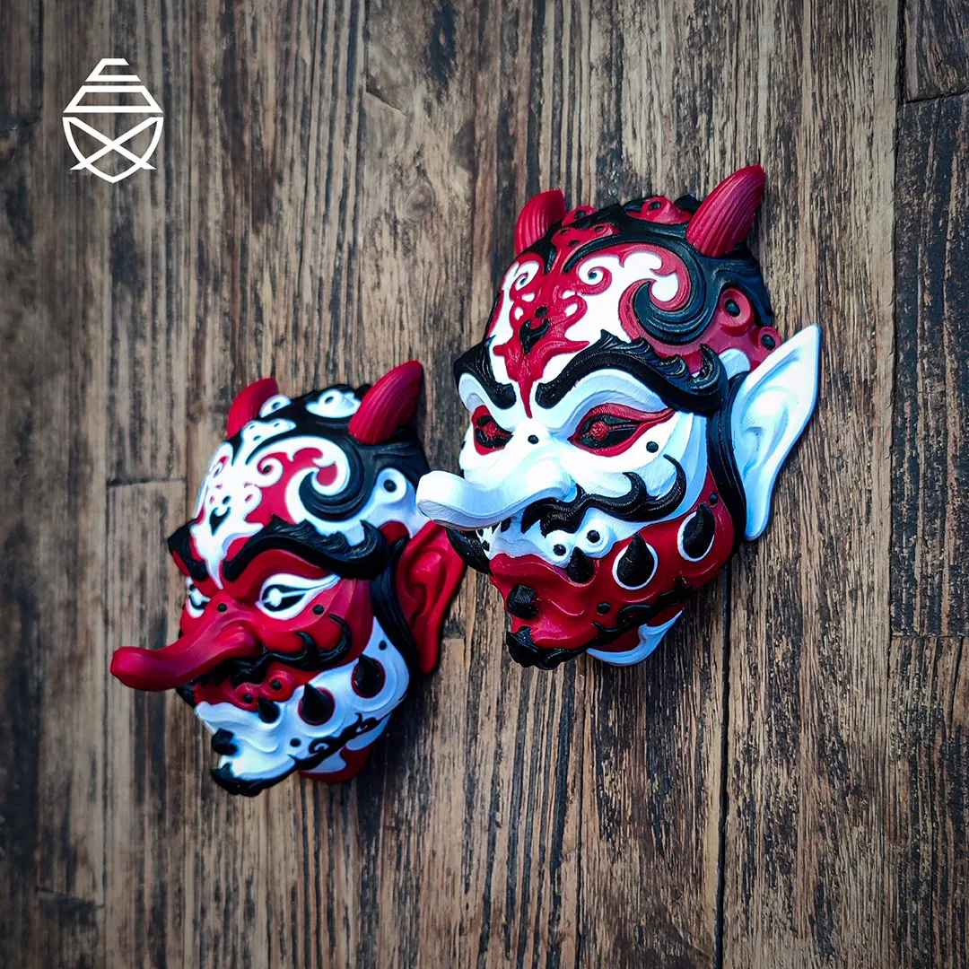 Digital Art STL Download - Tengu Wall Maskby PipeCox