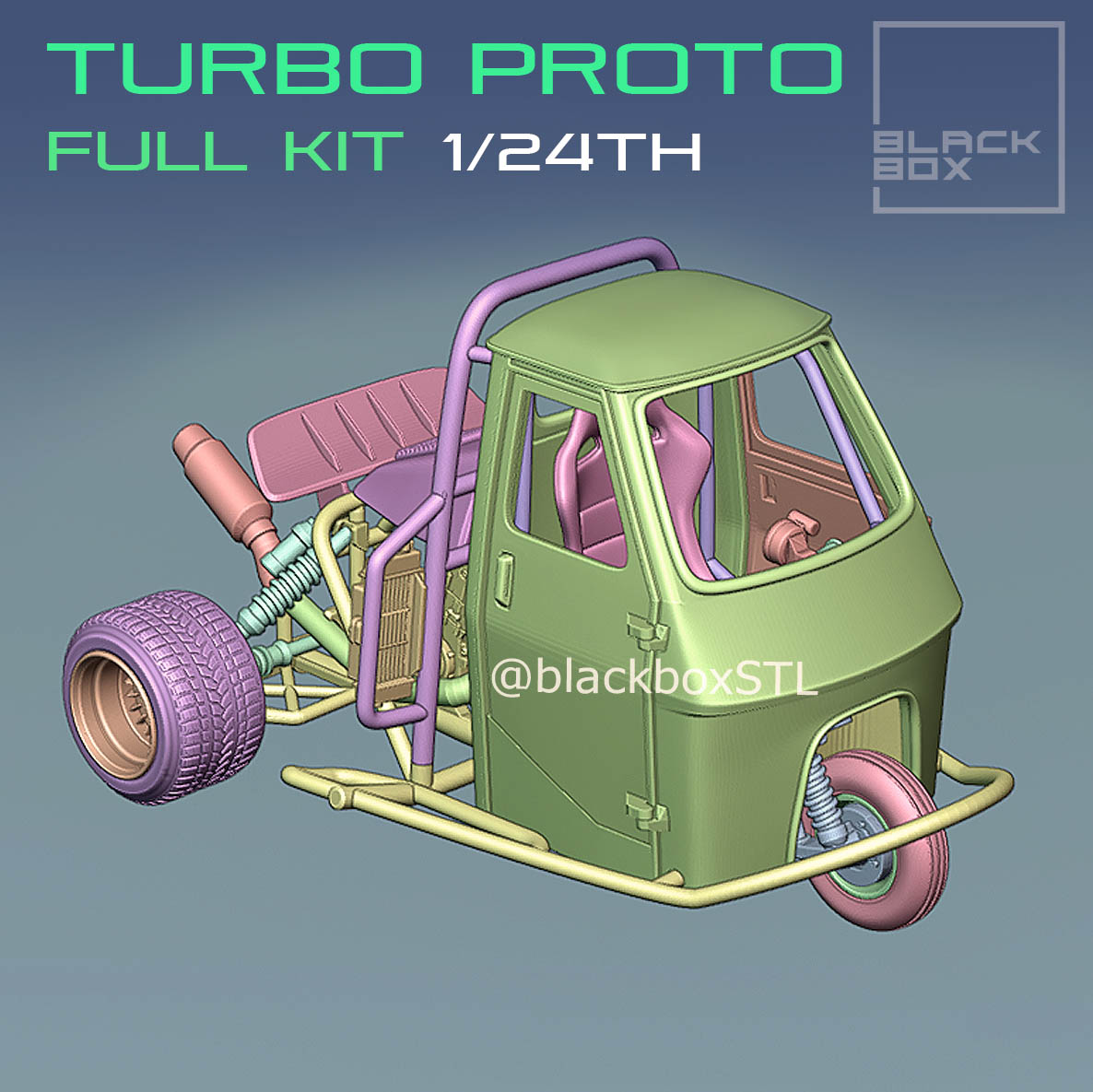 TURBO PROTO 3 wheeler FULL MODELKIT 1-24 | 3D models download ...