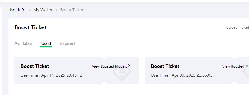 My other boost ticket !good. | Creality Cloud