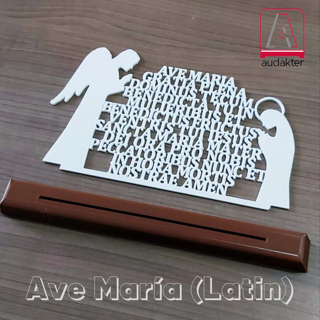 Badges & Coins STL Download - Ave Maria (Latin) - 3D Designby Audakter