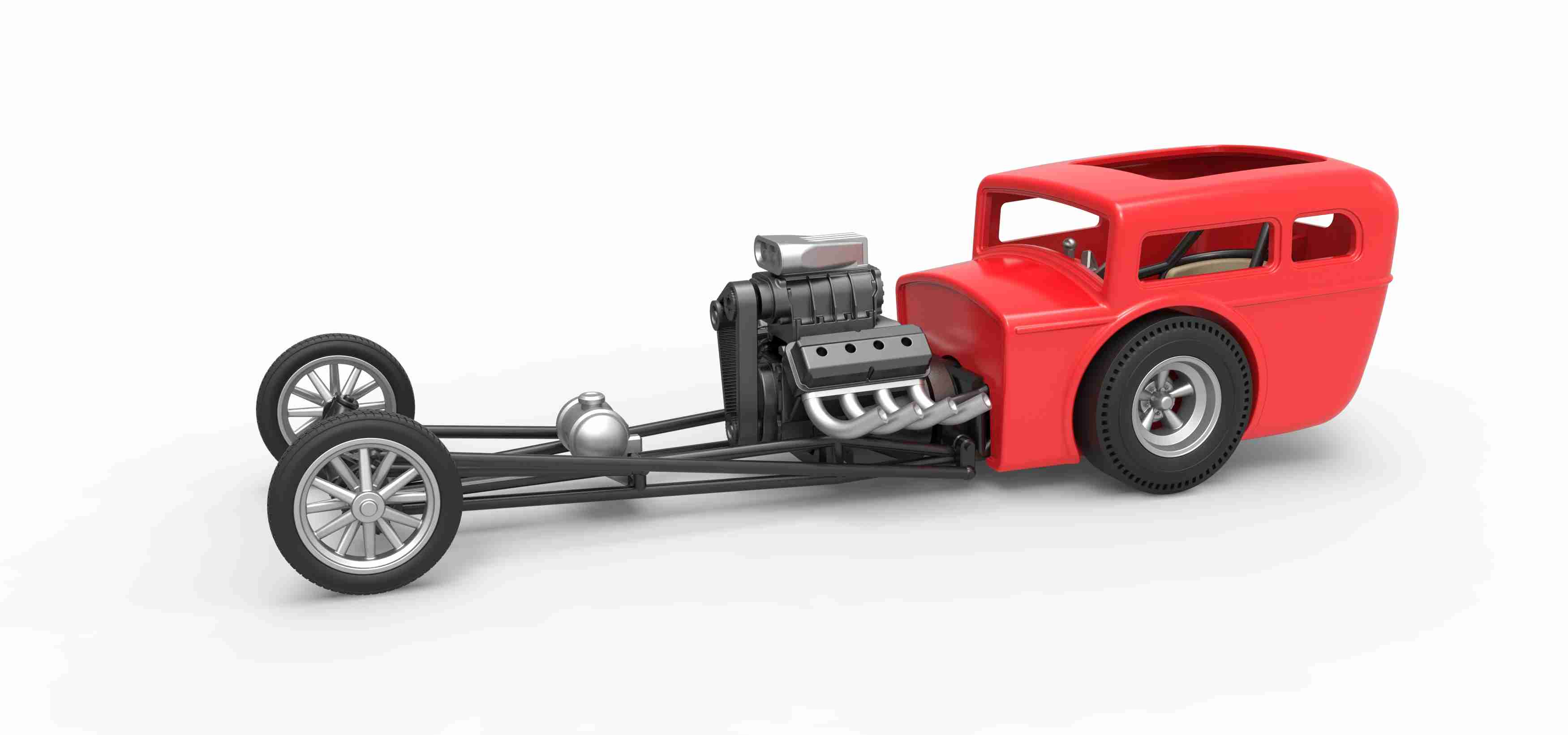 Front engine old school dragster with shell V1 Scale 1:25 | 3D models ...