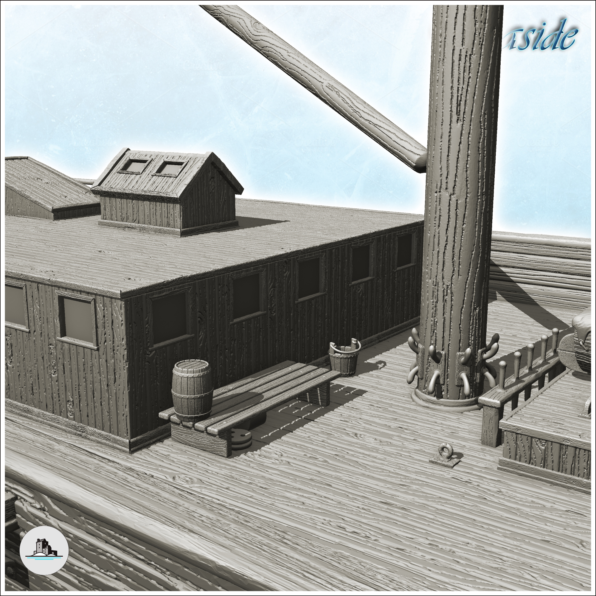 Brig sailing ship with two main masts - boat miniatures | 3D models ...