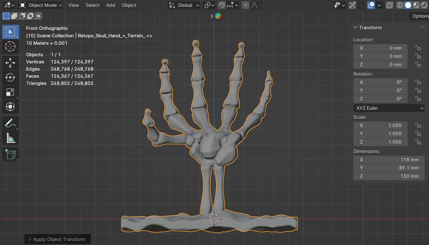Digital Art STL Download - Skull Hand Spooky / Halloween Ornamentby ...