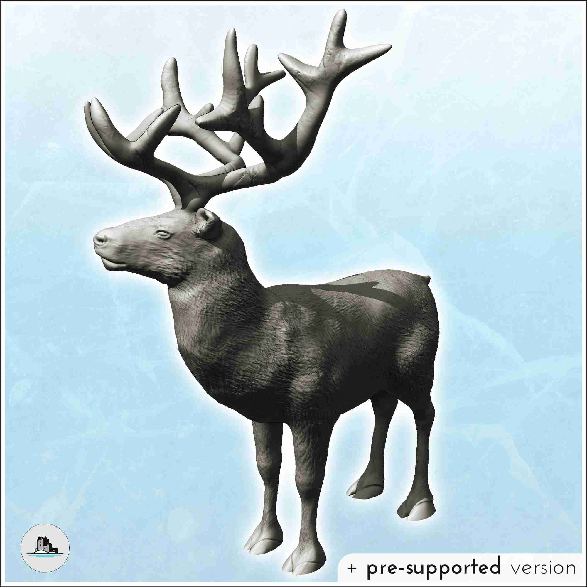 Deer with antlers (6) - miniatures animal RPG tabletop scene | 3D ...