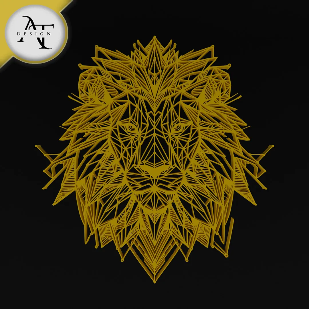 Other STL Download - Lion - Geometric - 2D Wall Art Decorby AT Design
