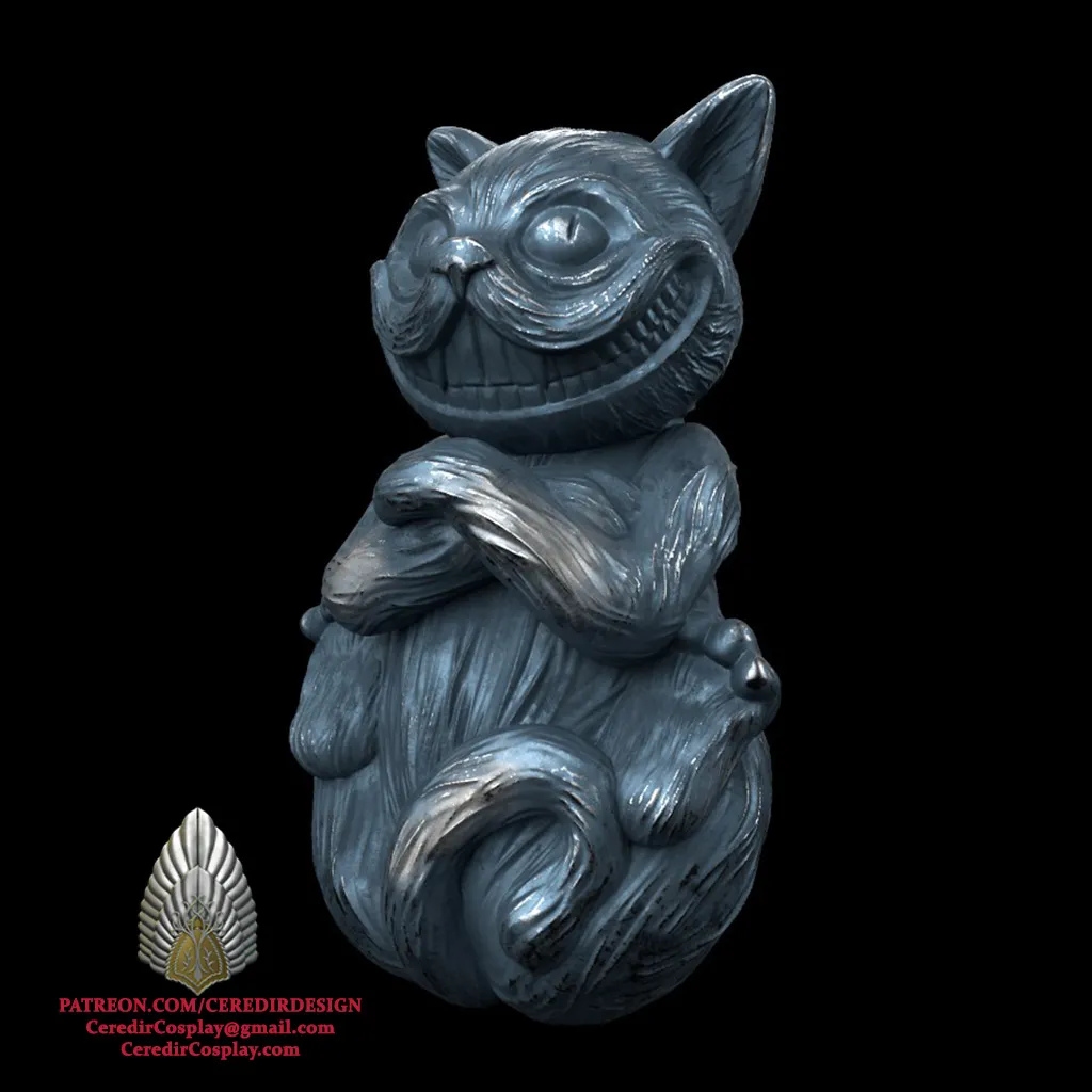 Characters & Creatures STL Download - Cheshire Cat Garden Statue 3D ...