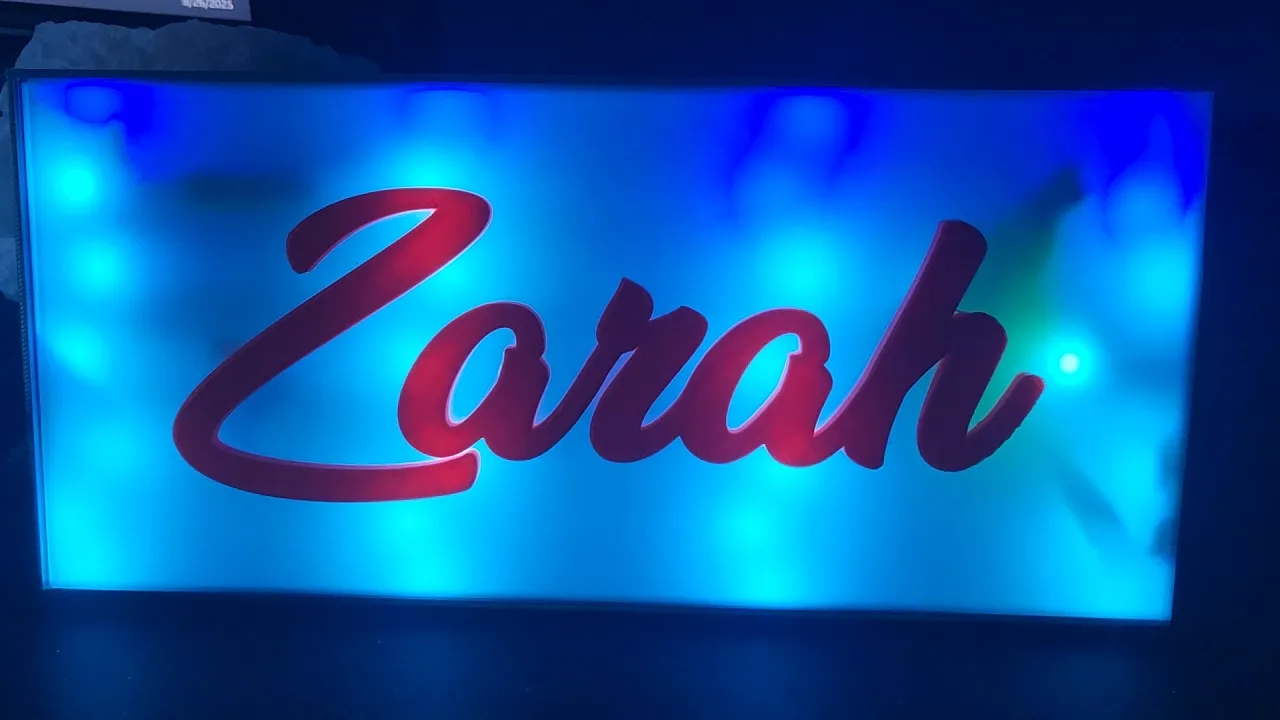 I designed and 3D-printed a custom nameplate, then added LED ...