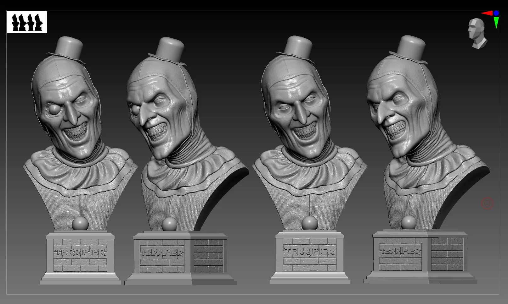 Characters & Creatures STL Download - Art the clown _ terrifier bustby ...