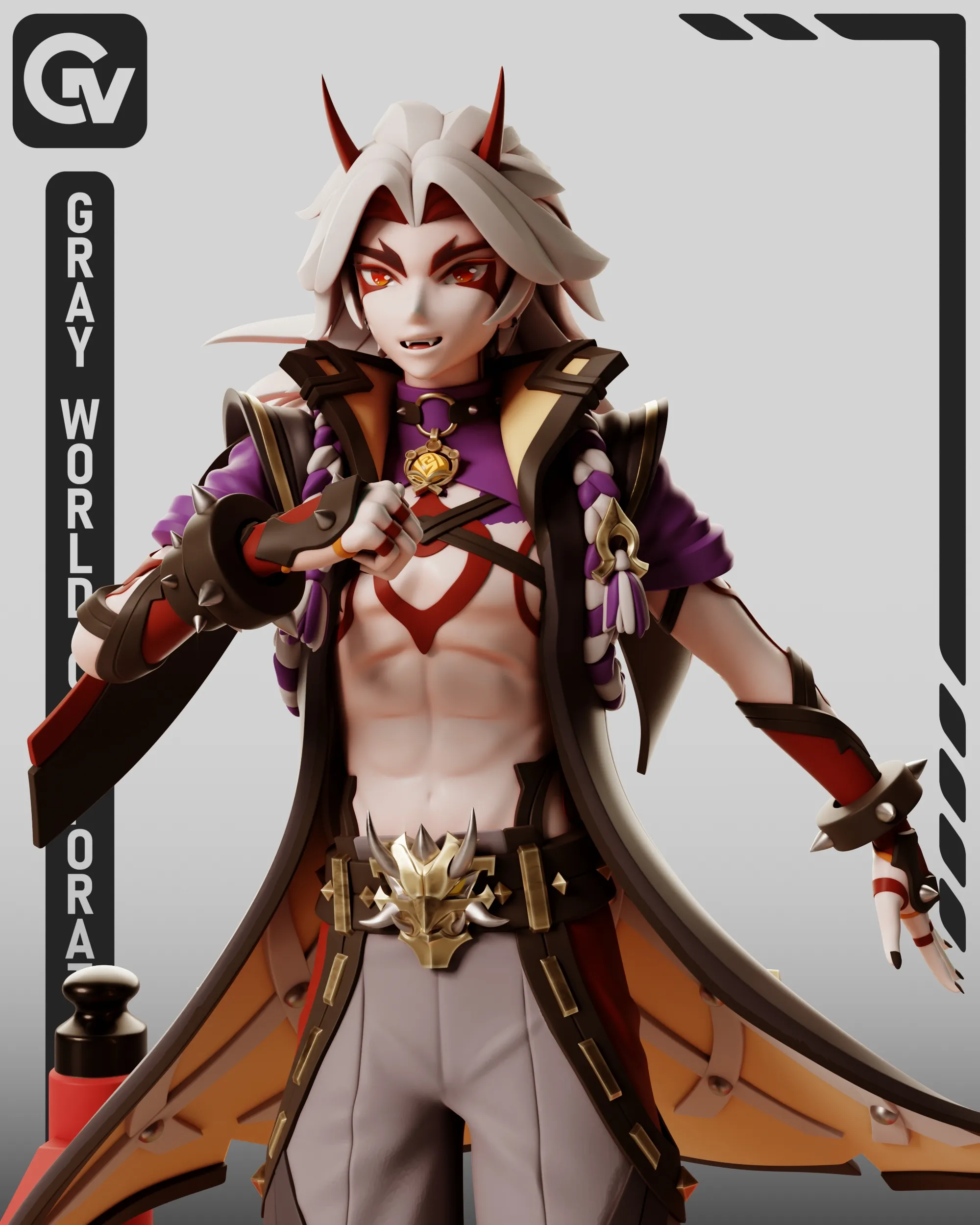 Characters & Creatures STL Download - Itto | Genshin Impactby Gray ...