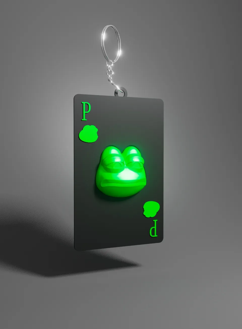 Jewelry & Accessories STL Download - Poker card keychain (PEPE)by PRINT-X