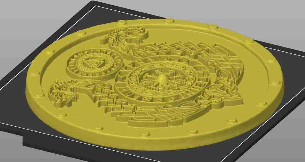 Norse Runes Dragon Boat Viking shield | 3D models download | Creality Cloud