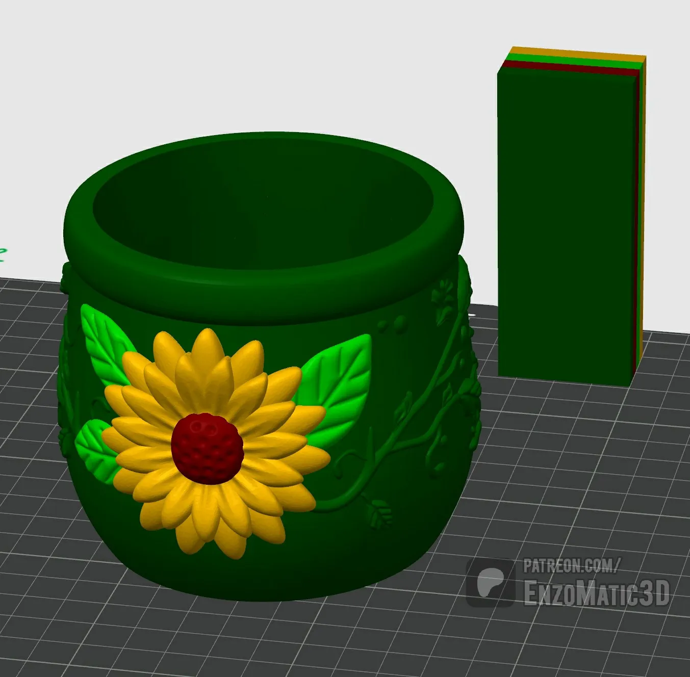 Home Decorations & Ornaments STL Download - sunflower planter pencil ...