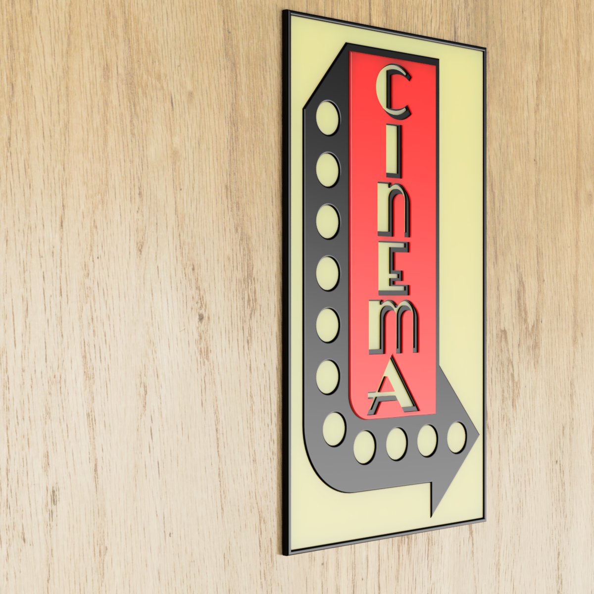 CINEMA VINTAGE SIGN - WALL ART - NOSTALGIA | 3D models download ...