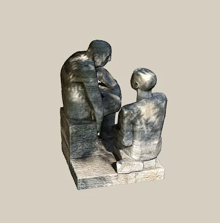 Sculptures & Artworks STL Descarga - Two men talking statue - neagww