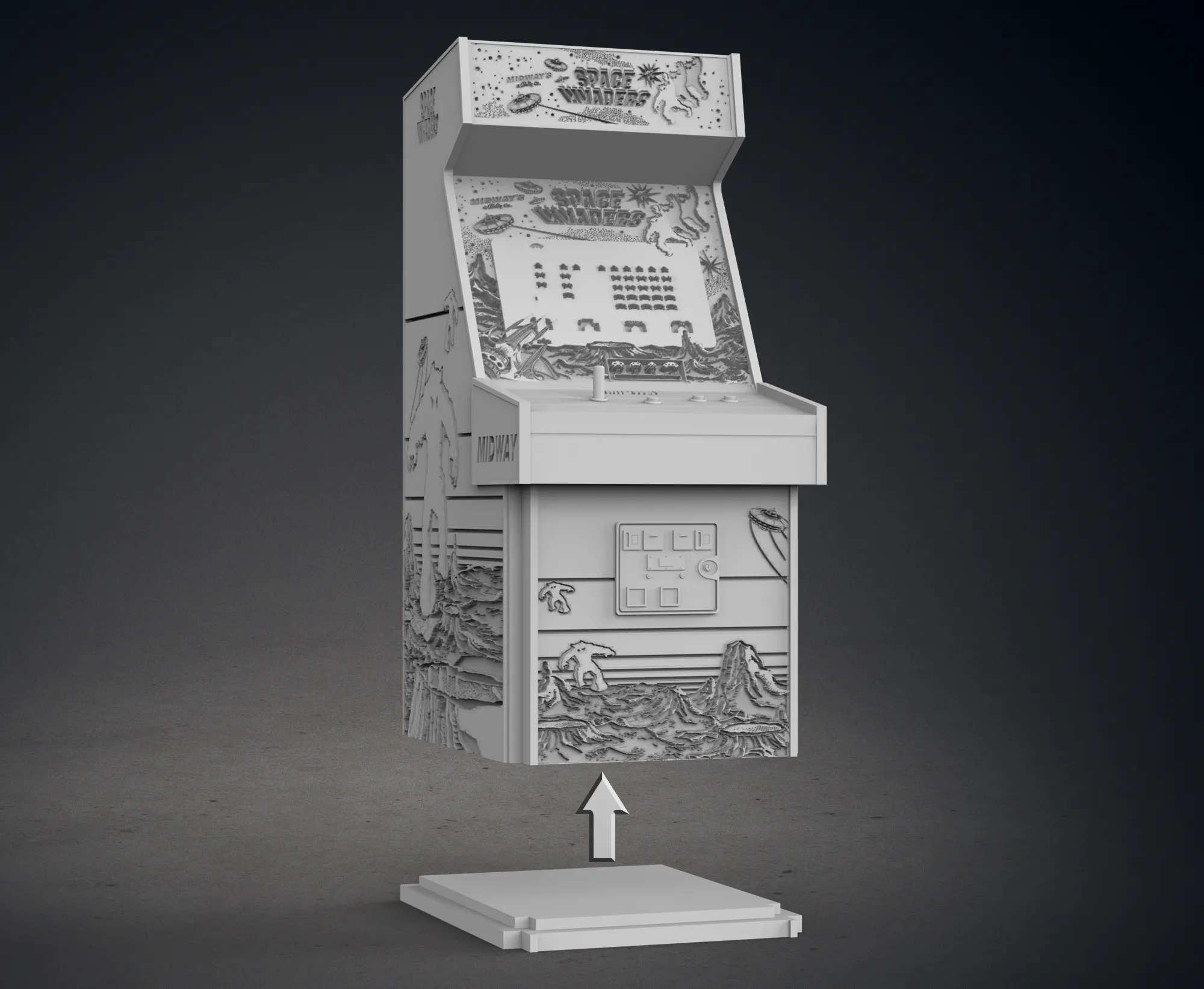 Other STL Download - Space Invaders Arcade Cabinet with Lithophaneby ...