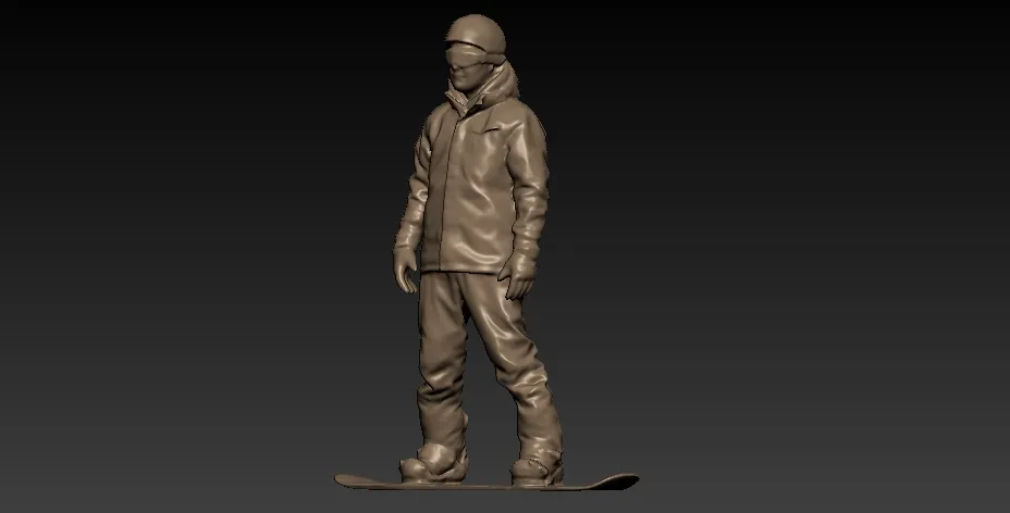 Characters & Creatures STL Download - Snowboarder statue - 3D printby ...