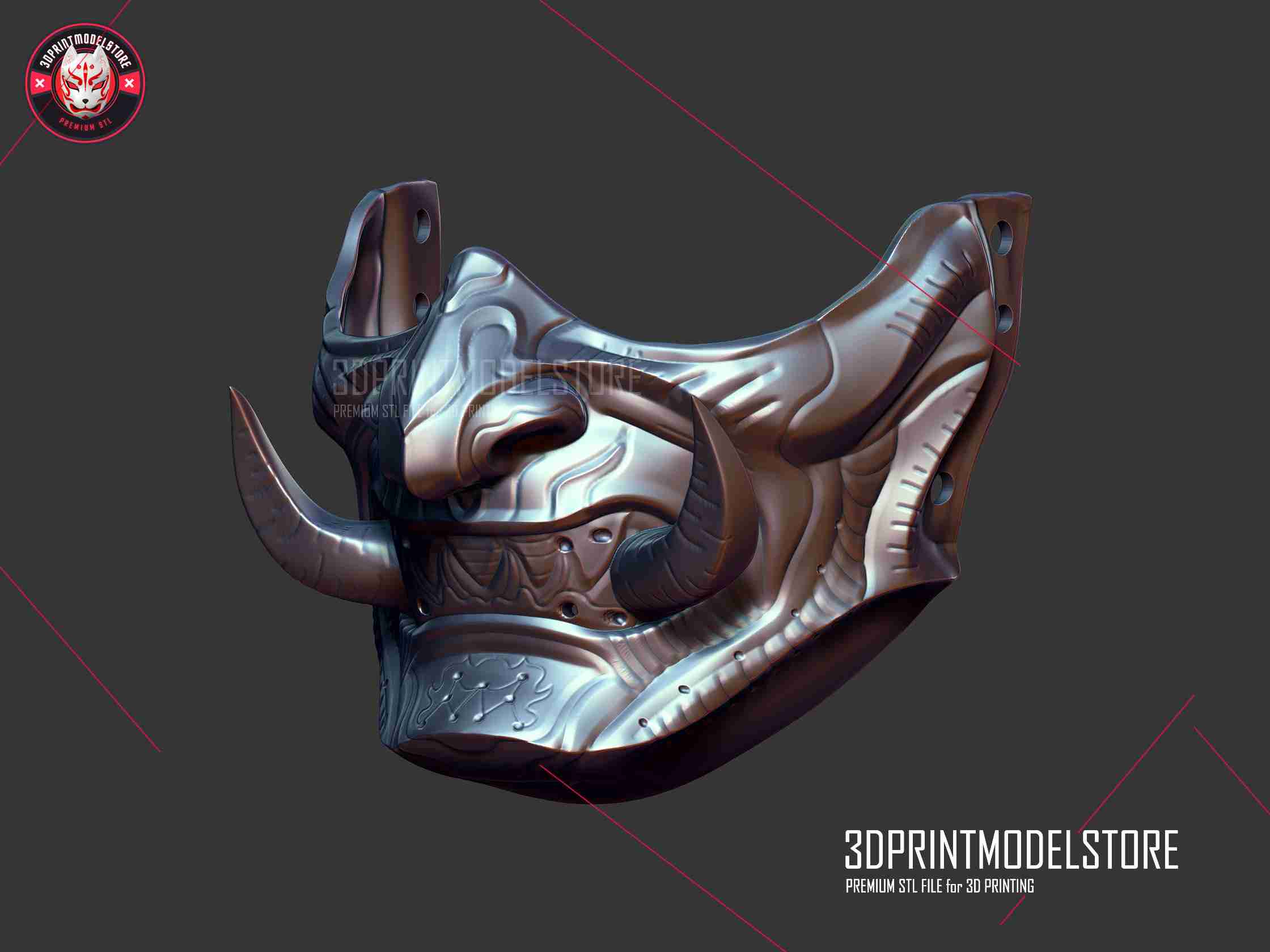 Oni Samurai Ghost Mask | 3D models download | Creality Cloud