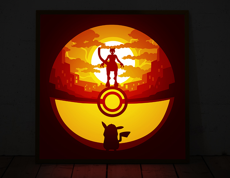 Pokemon Detective Pikachu shadow box | 3D models download | Creality Cloud