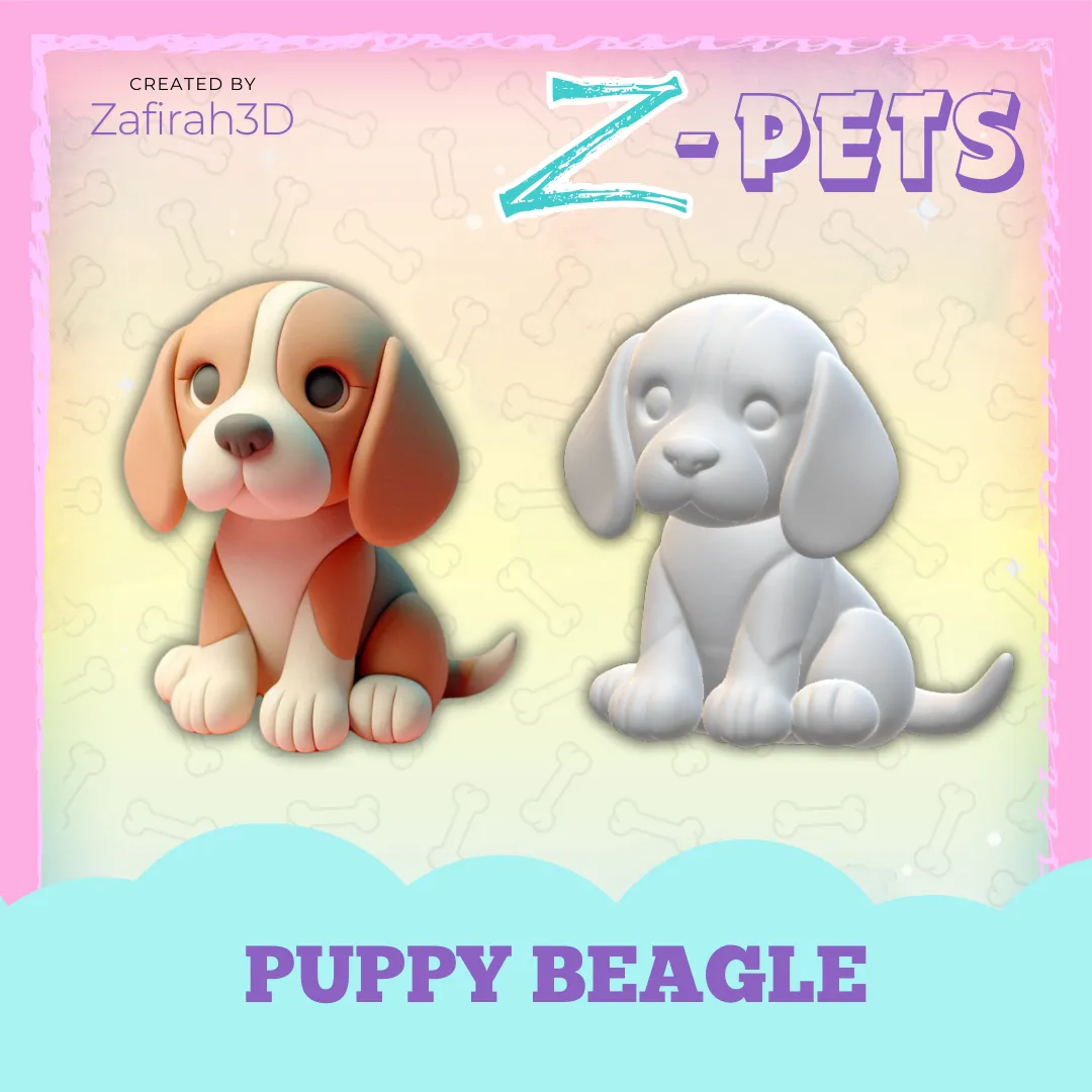 Characters & Creatures STL Download - Z-PETS PUPPY BEAGLEby Zafirah 3D ...