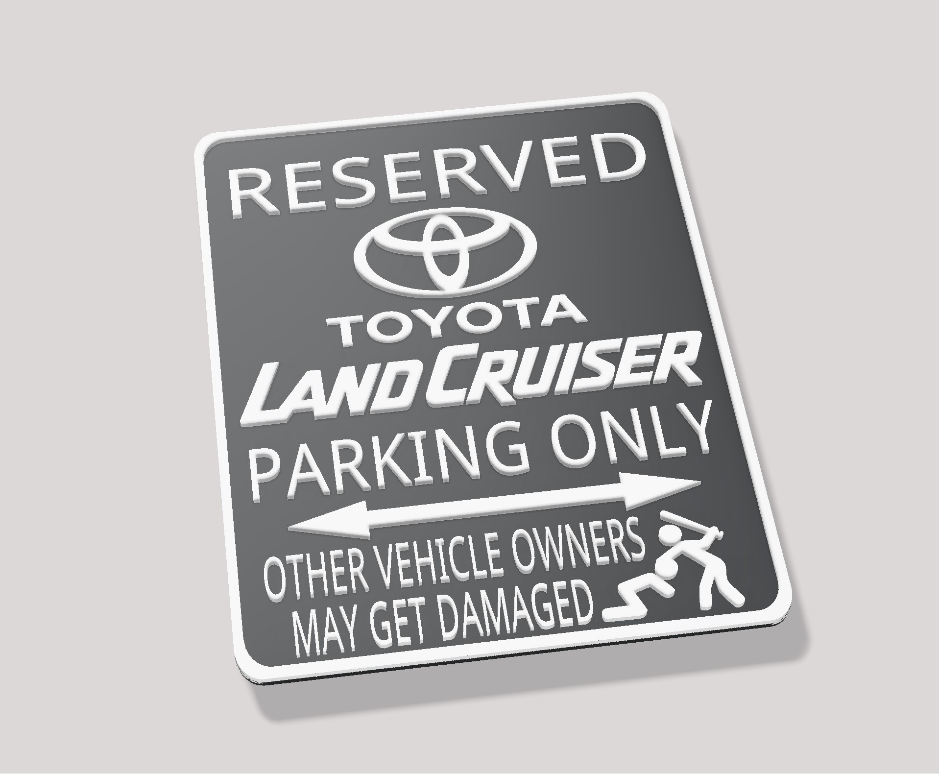 Toyota Land Cruiser GXR EXR VXR FJ 40 AWD 4X4 Parking Sign | 3D models ...