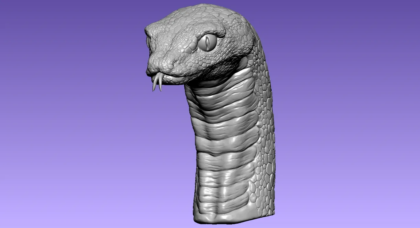 Characters & Creatures STL Download - Ancient snake head model - 3D ...