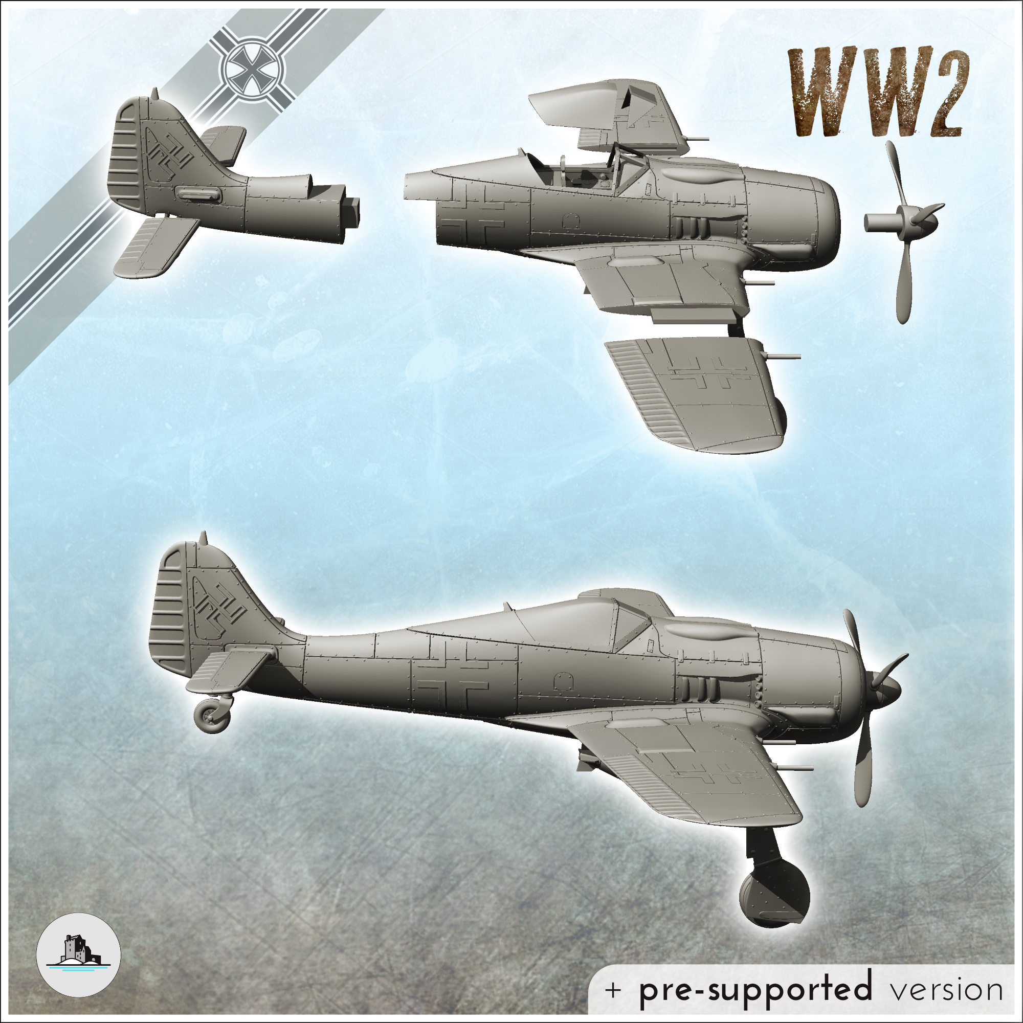 Focke-Wulf Fw 190 - WW2 Terrain plane aircraft diaroma | 3D models ...