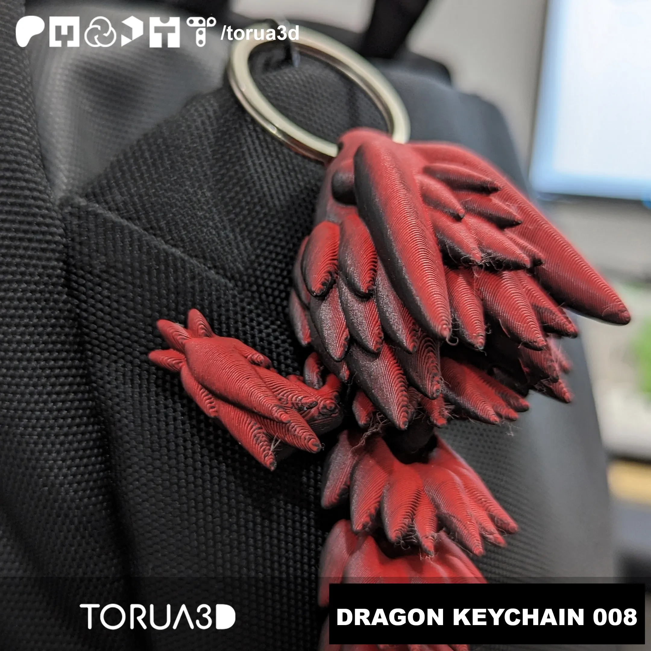 3D 프린터 도면 | 3MF 파일 다운로드 | Articulated Dragon Keychain 006 | Creality Cloud