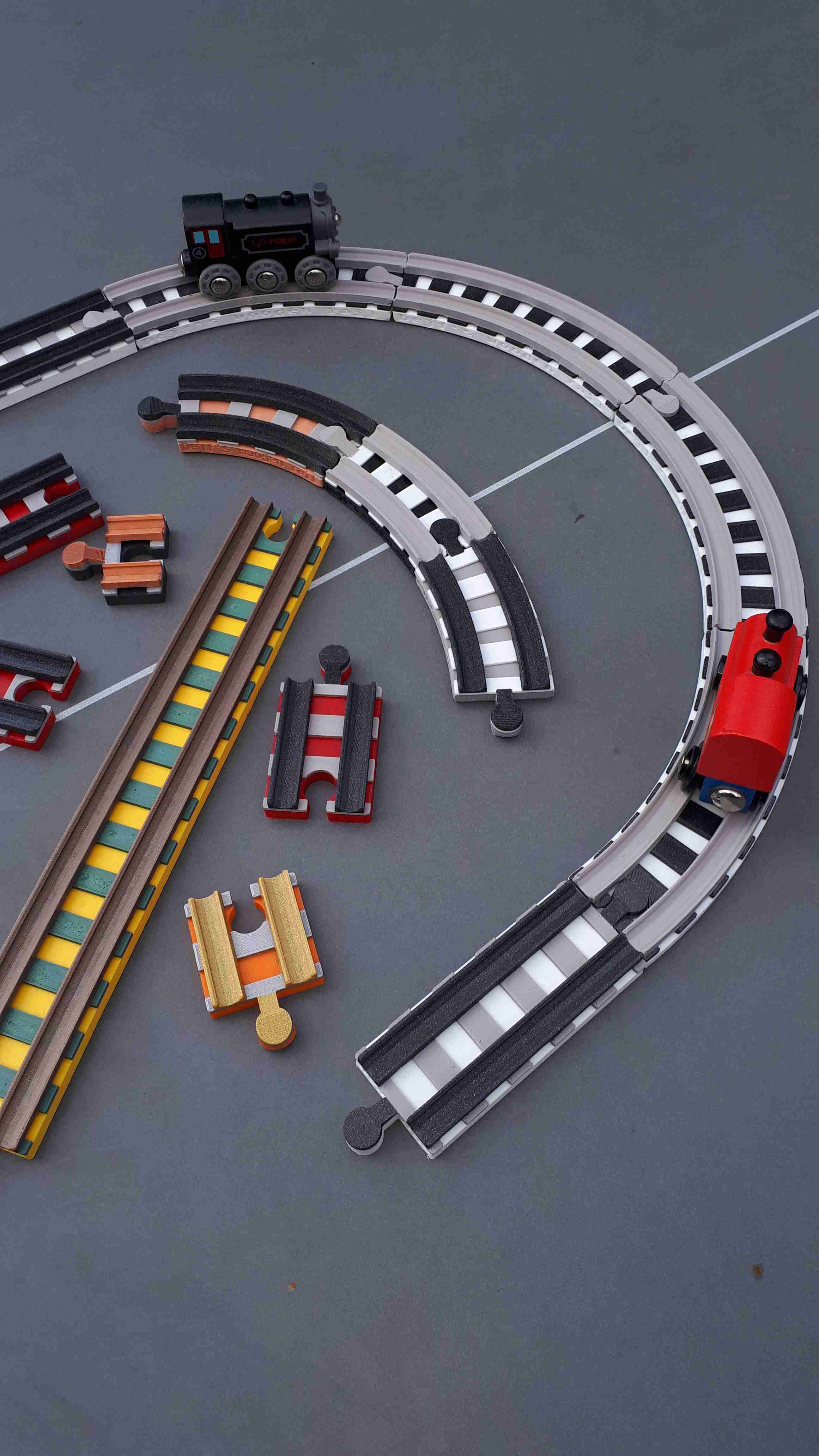 Wooden railway curves and forks with sleepers | 3D models download ...