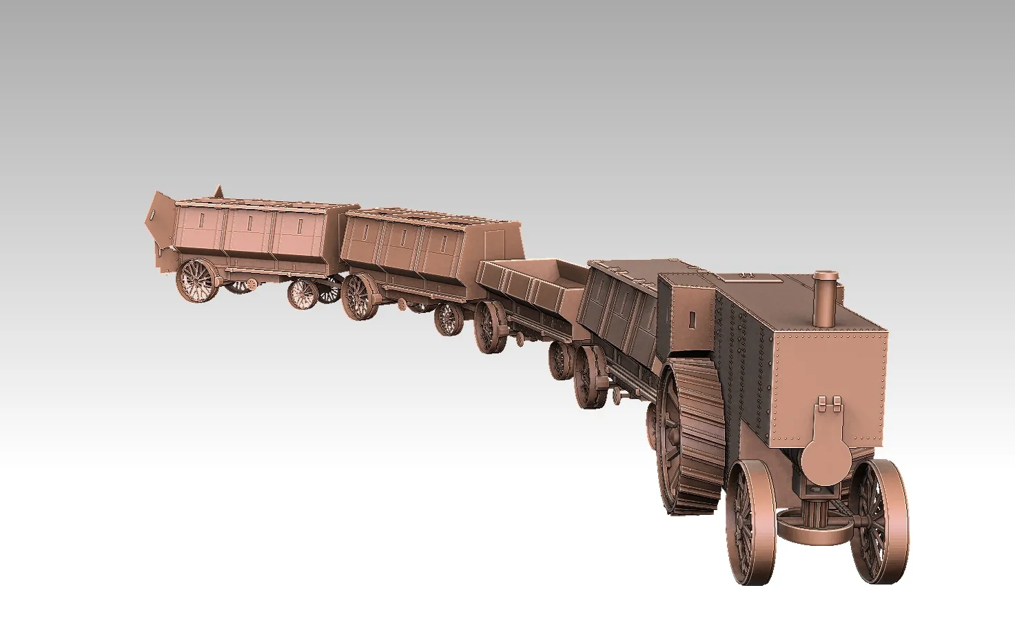 Vehicles & Machinery STL Download - Fowler B5 Armoured Road Trainby ...