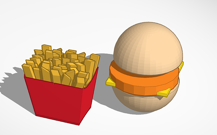 McDonolds cheese burger and fries. | 3D models download | Creality Cloud