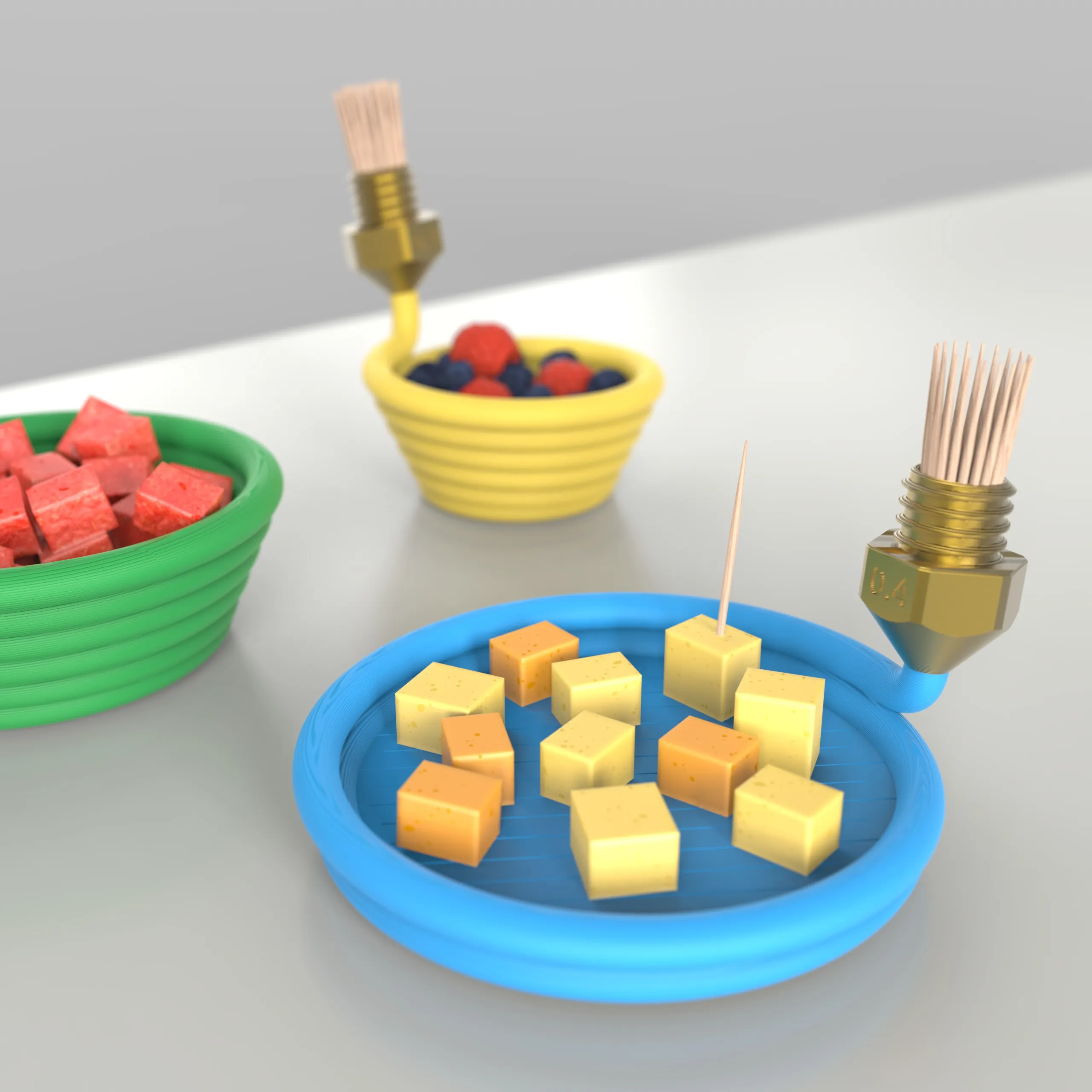 Hobbies & DIY STL Download - 3D Nozzle dish collection (Bowl and Plate ...