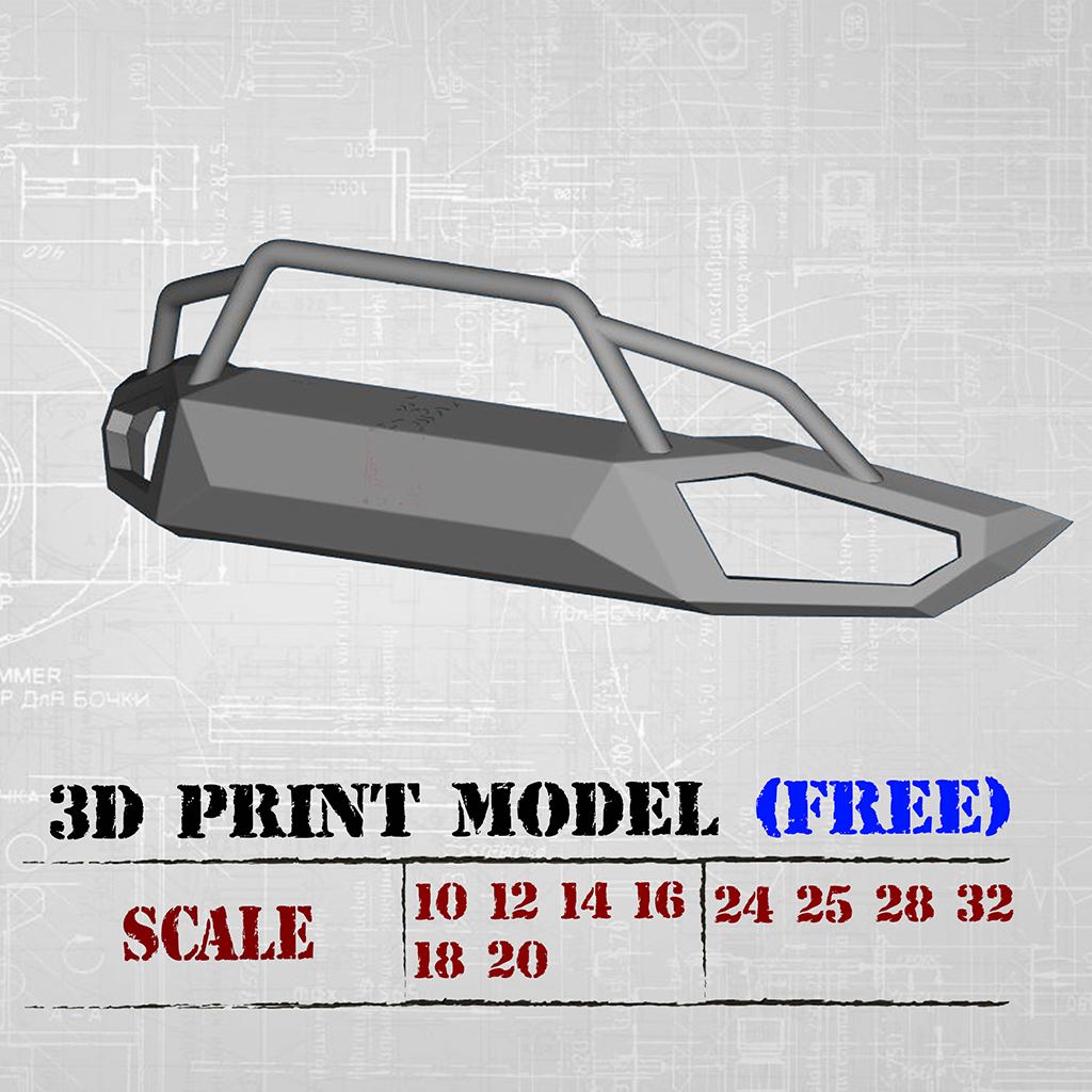 Printable STL Front Bumper Bullbar KITS Free 3D print model | 3D models ...