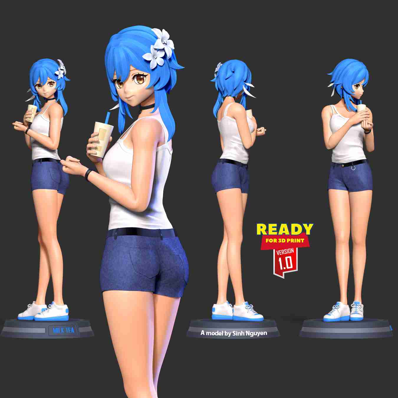 Milk Tea Girl 3d Models Download Creality Cloud