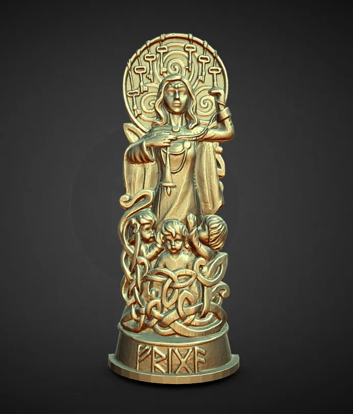 Sculptures & Artworks STL Download - Queen Freyja statue , Goddess of ...